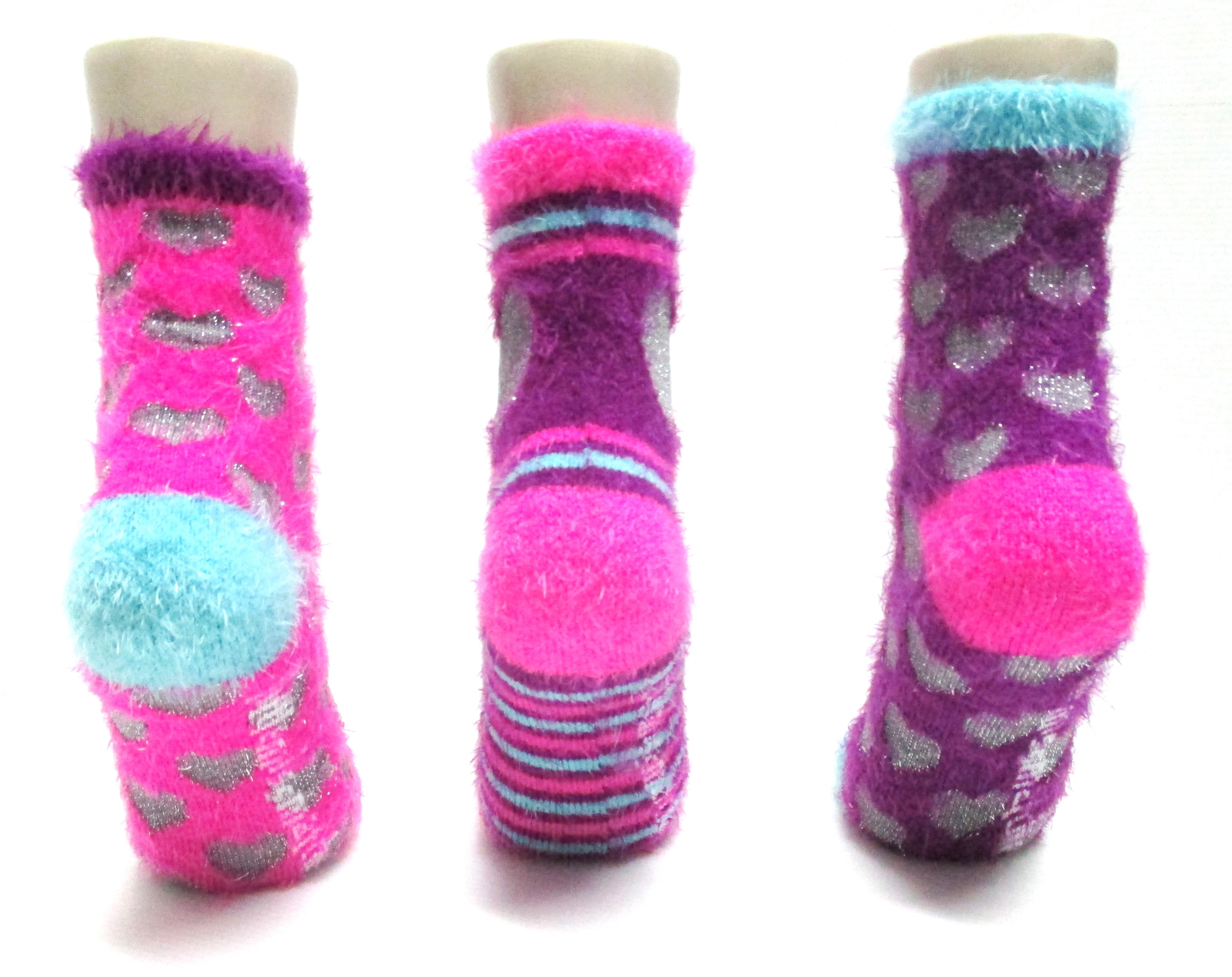soft cozy knitted fuzzy women colorful ankle socks FY20151130-4